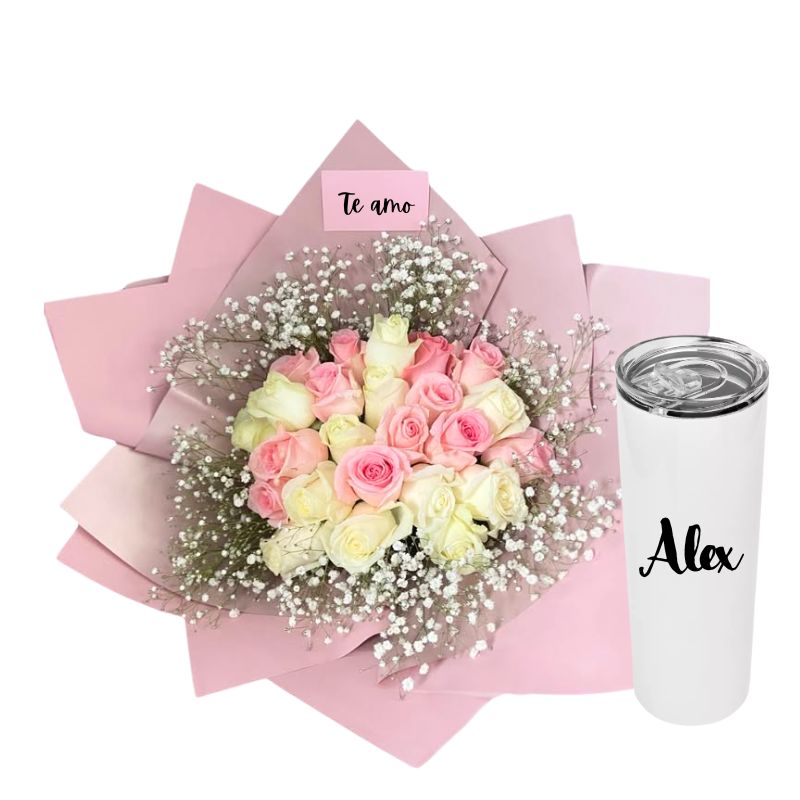 Ramo 24 rosas con termo. – Divino Giardino